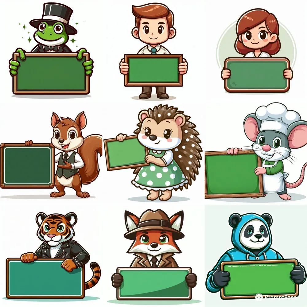 Cartoon Labels With Blank Signs For Kids DALL·E Prompt | PromptBase