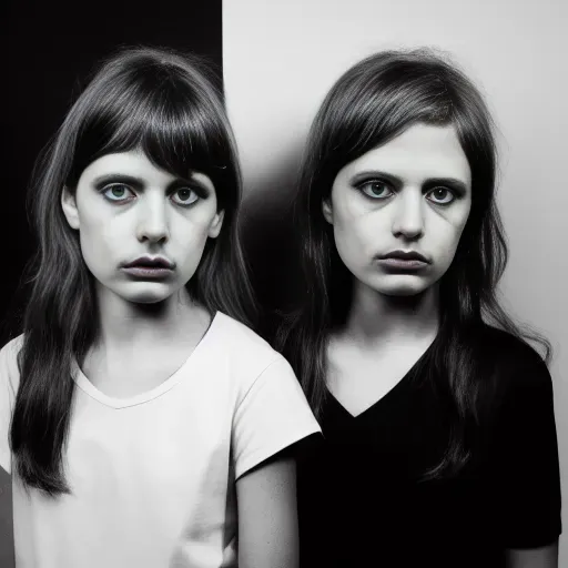 B W Photography Of Twins Stable Diffusion Prompt | PromptBase