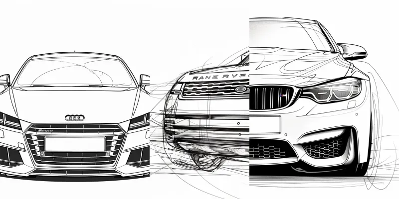 Half Of Cars Hand Drawings Generator App | PromptBase