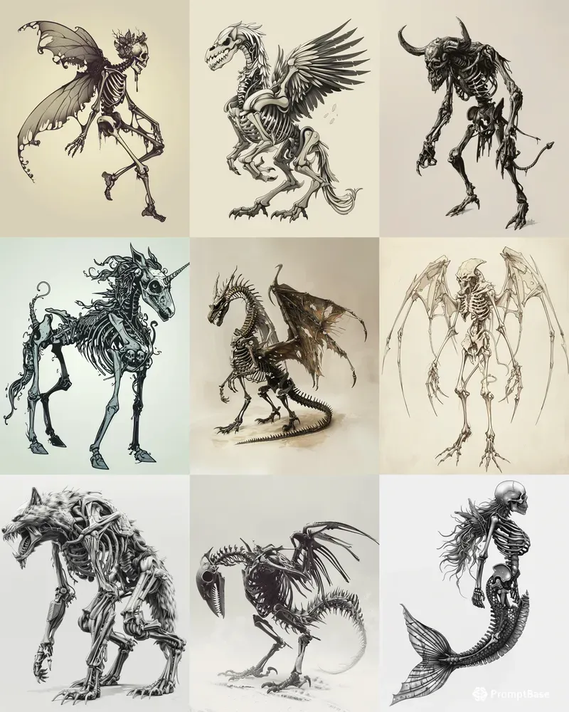 Skullcore Mythic Creatures Midjourney Prompt | PromptBase