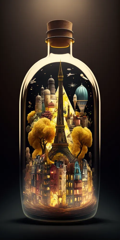 Cities In A Bottle Midjourney Prompt | PromptBase