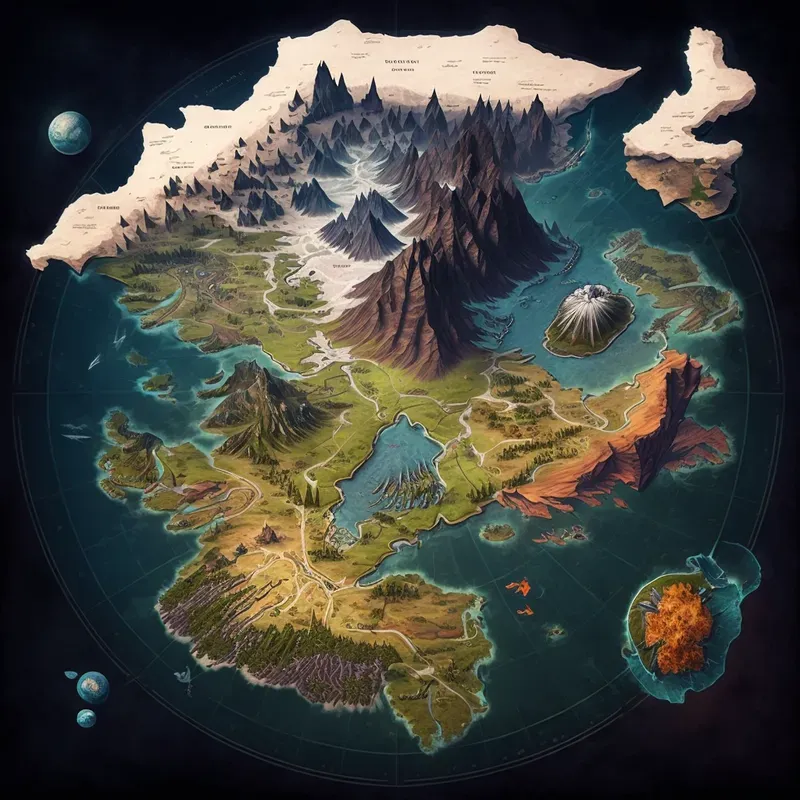 Fantasy Maps Midjourney Prompt | PromptBase