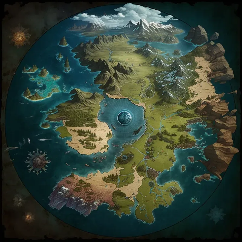 Fantasy Maps Midjourney Prompt | PromptBase