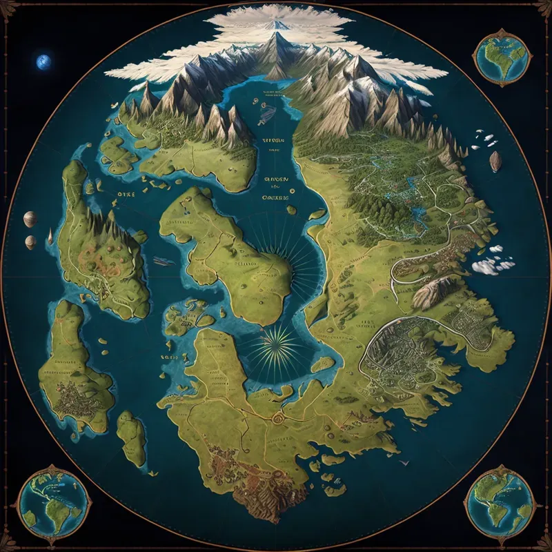 Fantasy Maps Midjourney Prompt | PromptBase