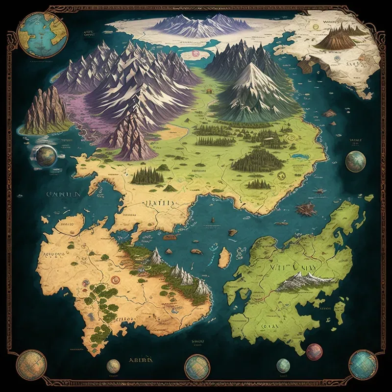 Fantasy Maps Midjourney Prompt | PromptBase