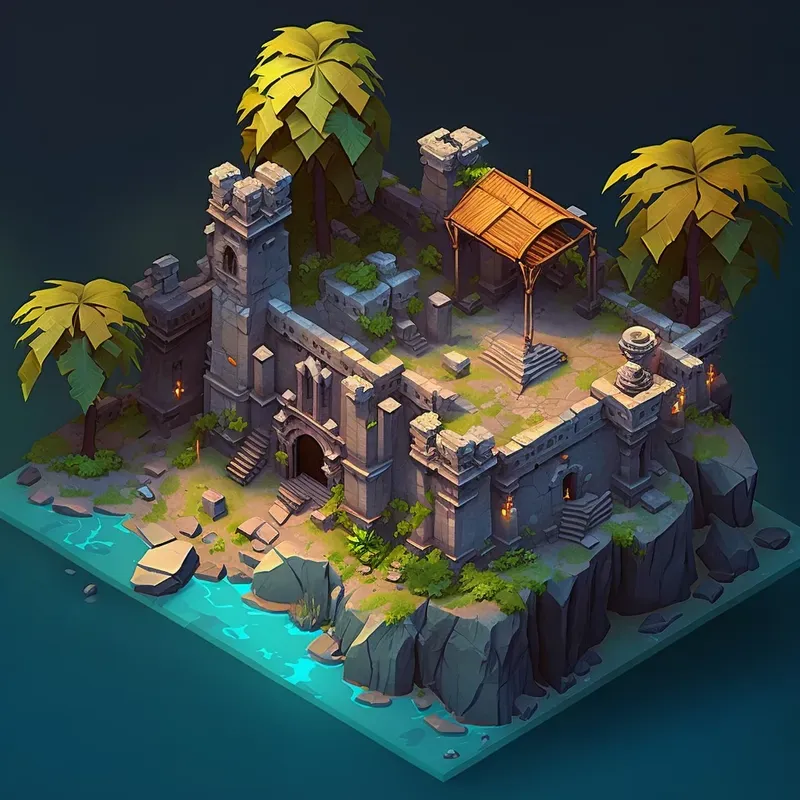 Isometric Game Level Designs Midjourney Prompt | PromptBase