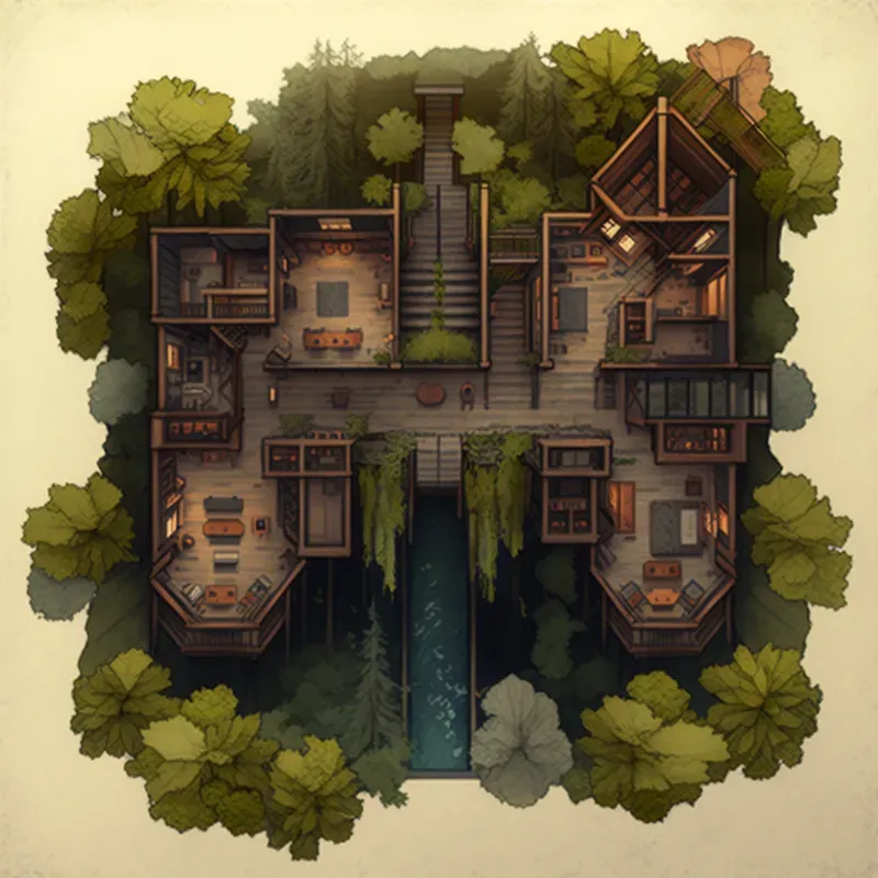 2D Top-down Game Level Designs Midjourney Prompt | PromptBase