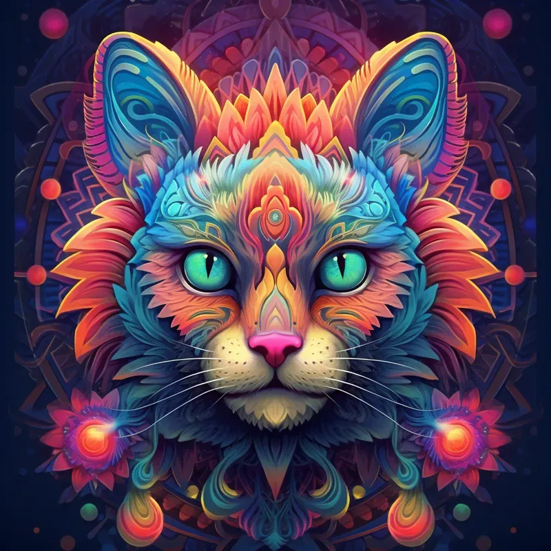 Psychedelic Animals Midjourney Prompt | PromptBase