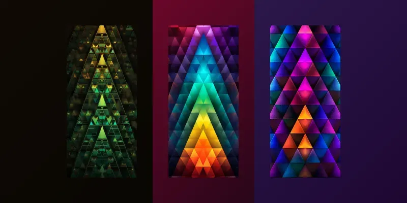 Topaz Triangle Colorful Patterns Midjourney Prompt | PromptBase