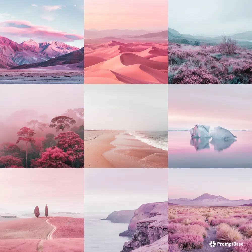 Pink Aesthetic Landscape Backgrounds Midjourney Prompt | PromptBase