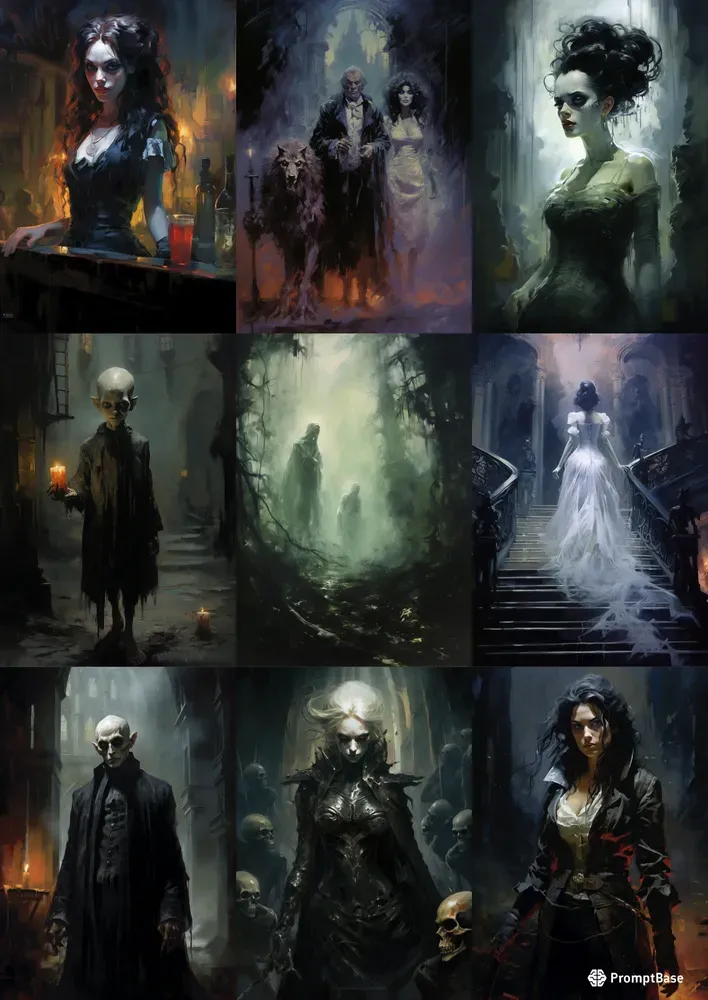 Classic Horror Illustrations Midjourney Prompt | PromptBase