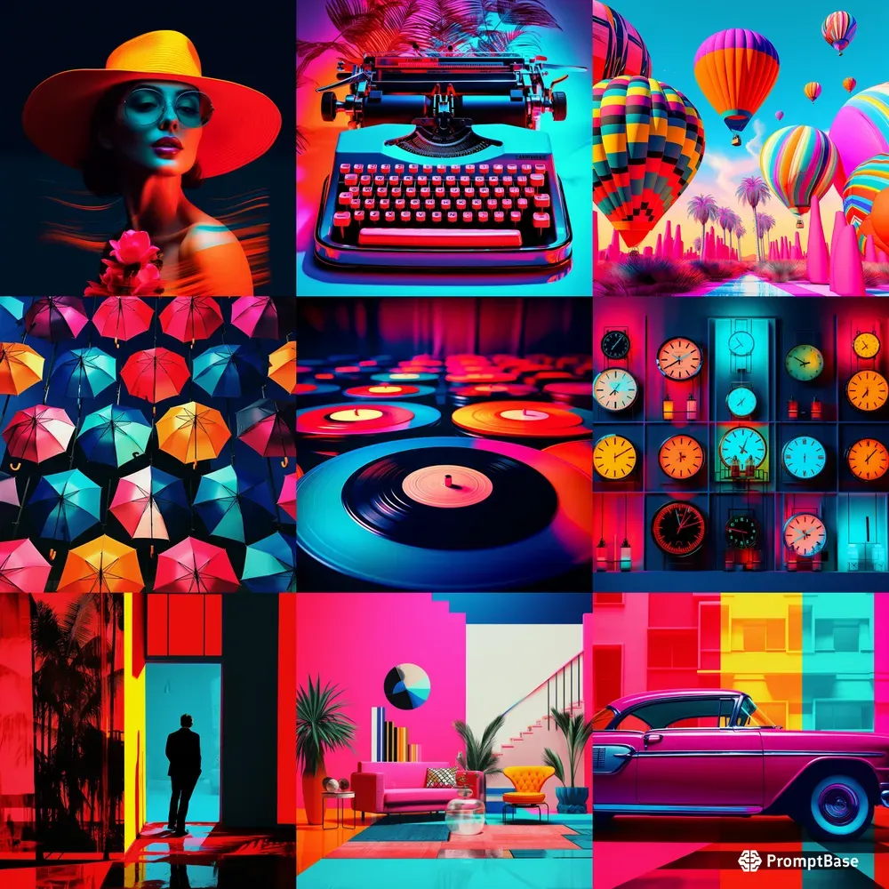 Vibrant And Dynamic Photo Montages Midjourney Prompt | PromptBase