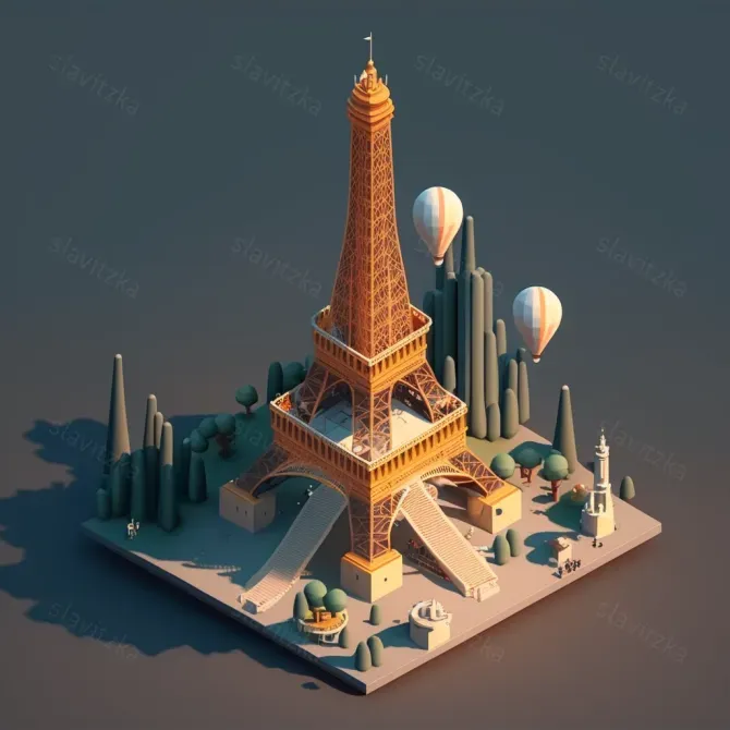 Isometric Famous Buildings Midjourney Prompt | PromptBase