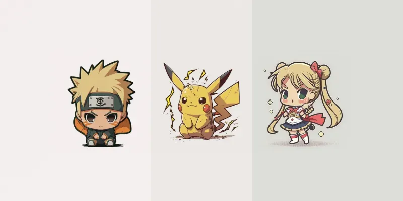 Famous Anime Characters Cute Chibis Midjourney Prompt | PromptBase