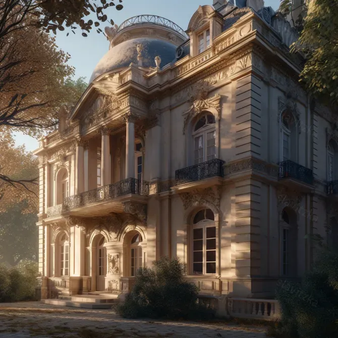 Rococo Building Renders Architecture Midjourney Prompt | PromptBase