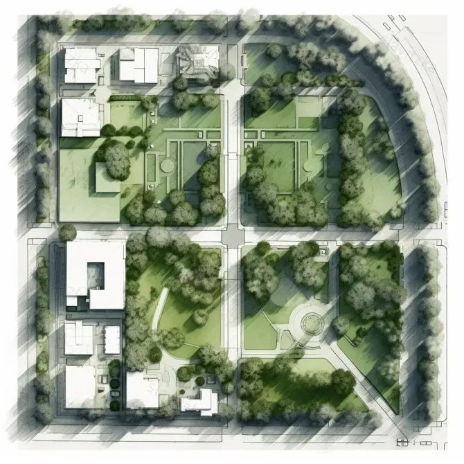 Top View Urban Plan And Masterplan Midjourney Prompt | PromptBase