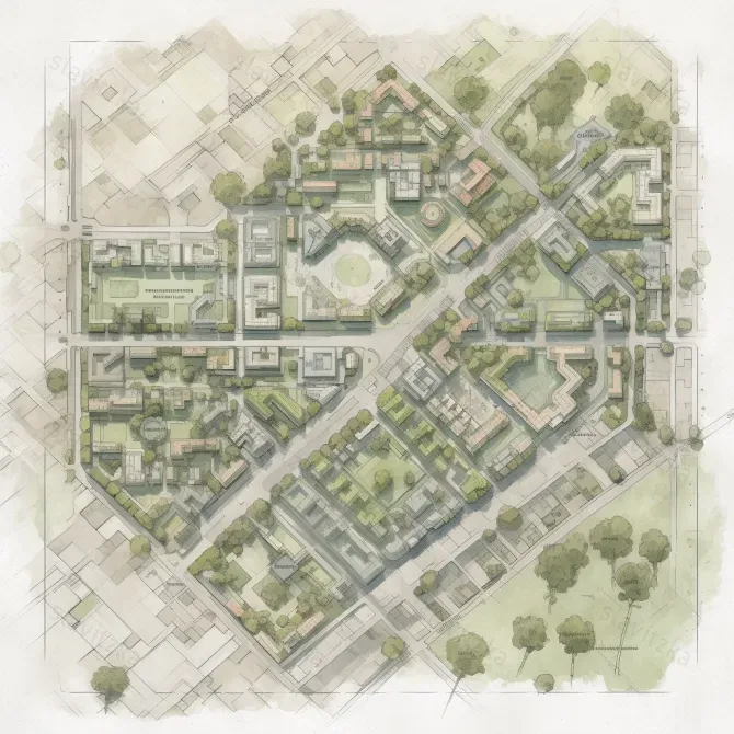 Top View Urban Plan And Masterplan Midjourney Prompt | PromptBase