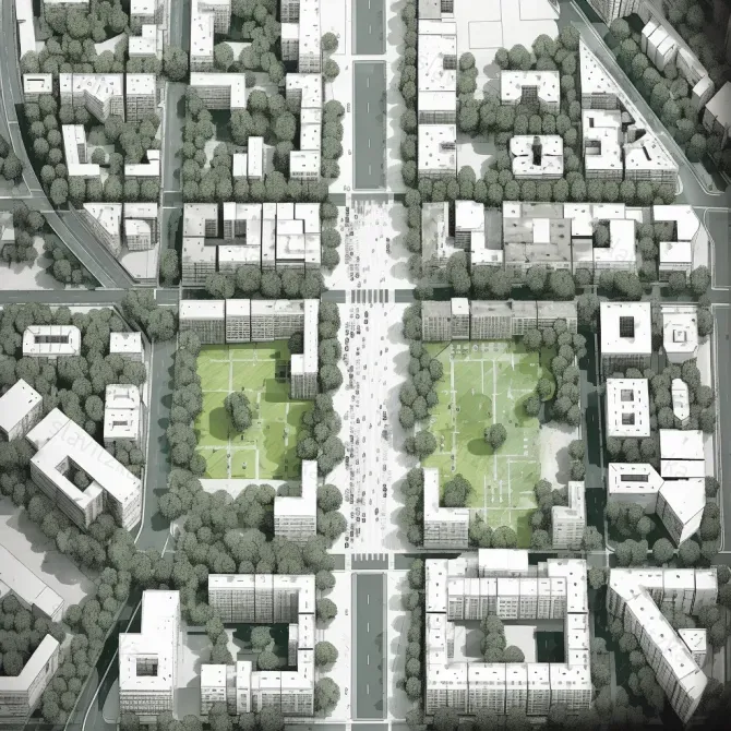 Top View Urban Plan And Masterplan Midjourney Prompt | PromptBase