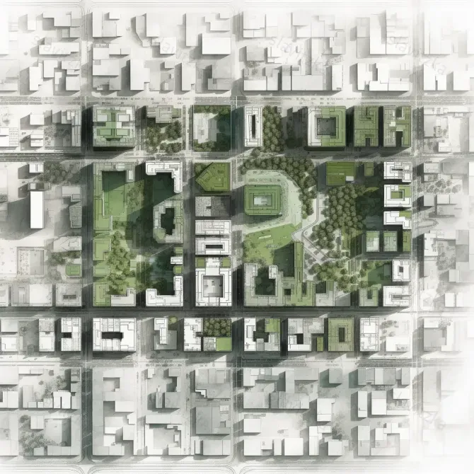 Top View Urban Plan And Masterplan Midjourney Prompt | PromptBase