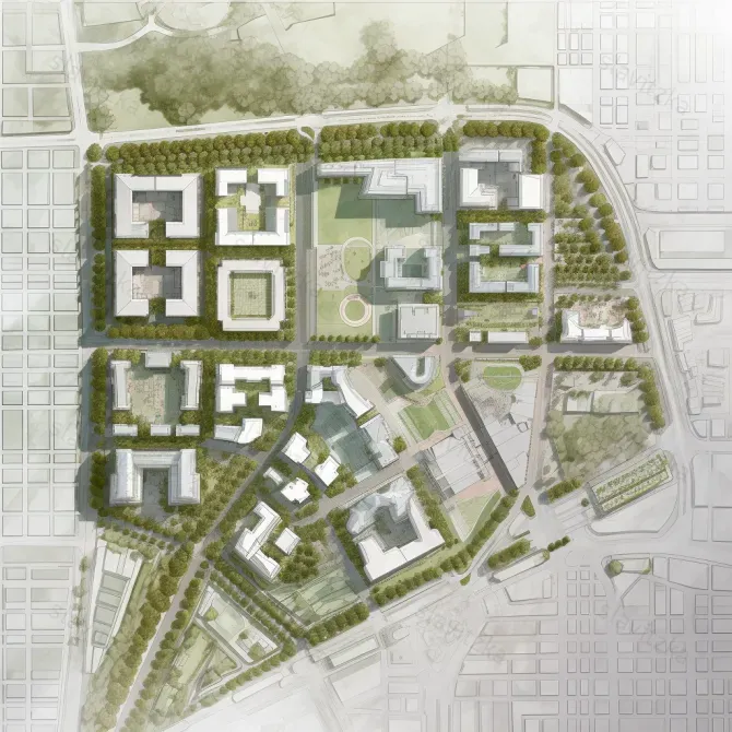 Top View Urban Plan And Masterplan Midjourney Prompt | PromptBase