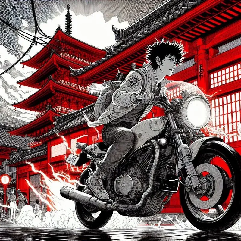 Dramatic Akira Style DALL·E Prompt | PromptBase