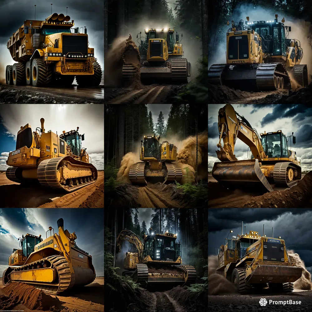 Heavy-duty Work Vehicles At Work Midjourney Prompt | PromptBase