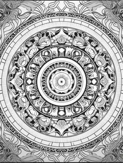 Mandala Coloring Pages Midjourney Prompt | PromptBase