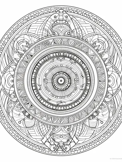 Mandala Coloring Pages Midjourney Prompt | PromptBase
