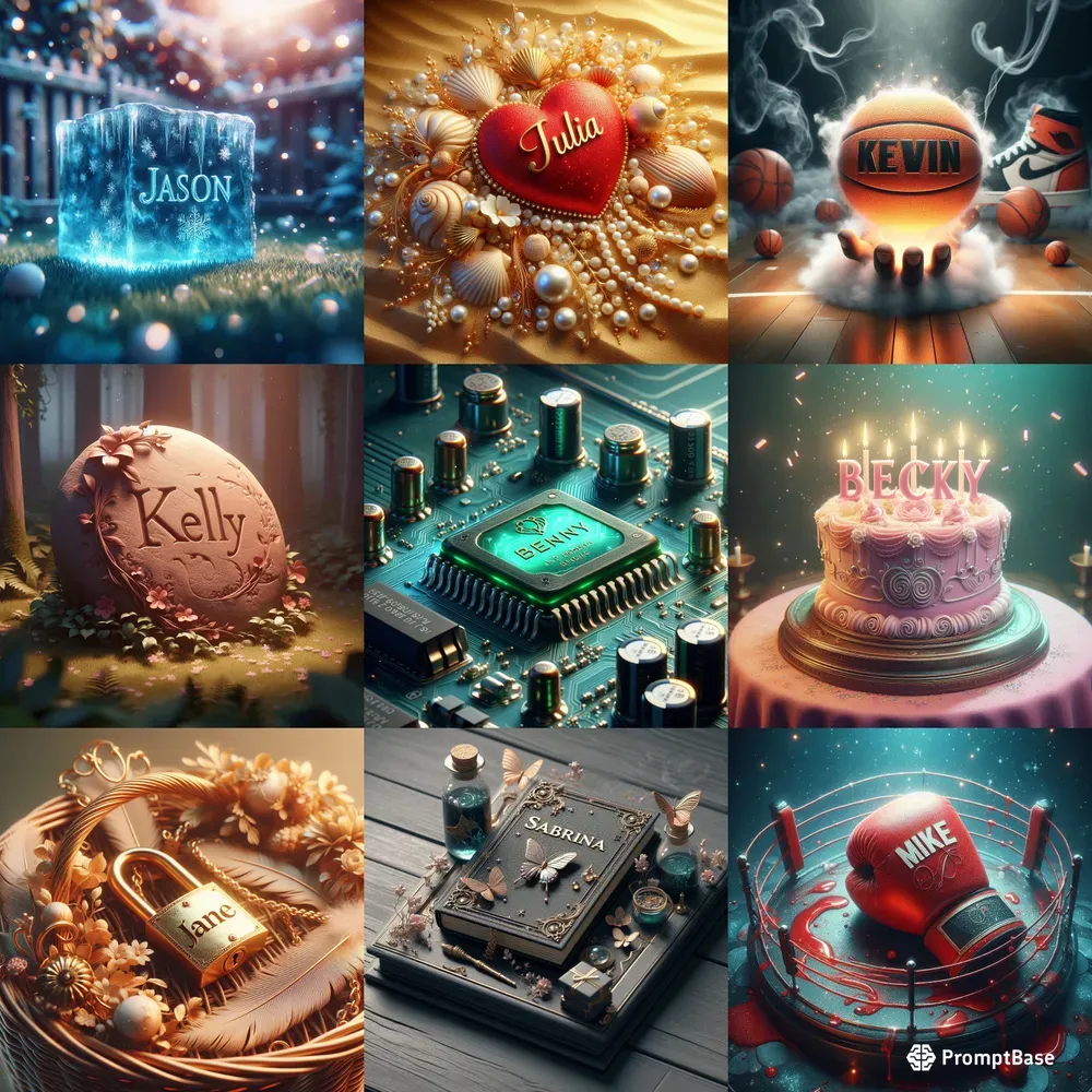 Names On Objects 3D Renders DALL·E Prompt | PromptBase