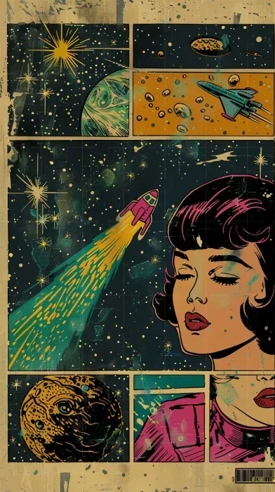 Retro Comic Book Adventure Designs Midjourney Prompt | PromptBase