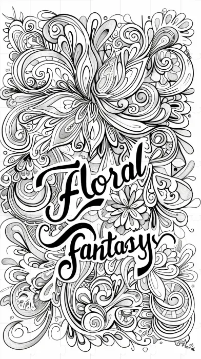 Intricate Word Art Coloring Pages Midjourney Prompt | PromptBase