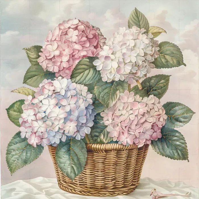 Vintage Botanical Basket Floral Patterns Midjourney Prompt | PromptBase