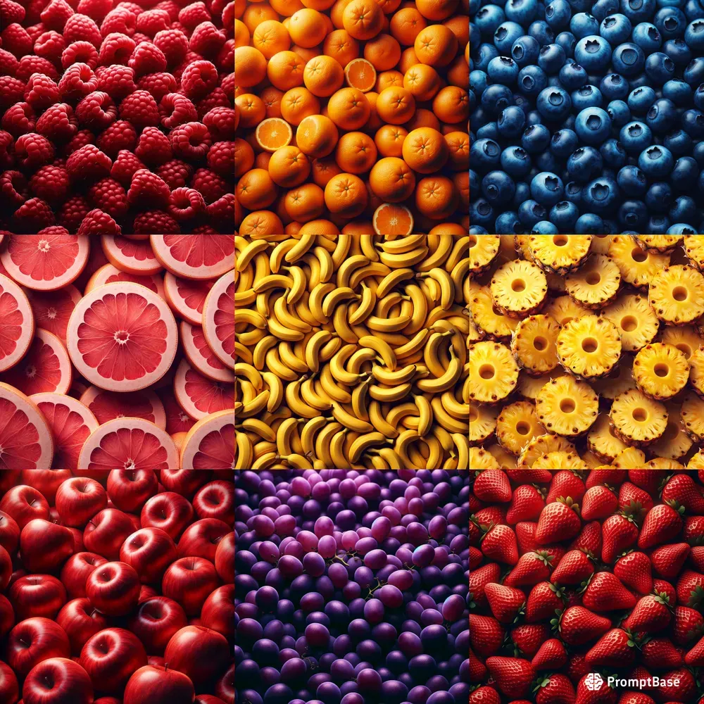 Vivid Fruit Patterns DALL·E Prompt | PromptBase