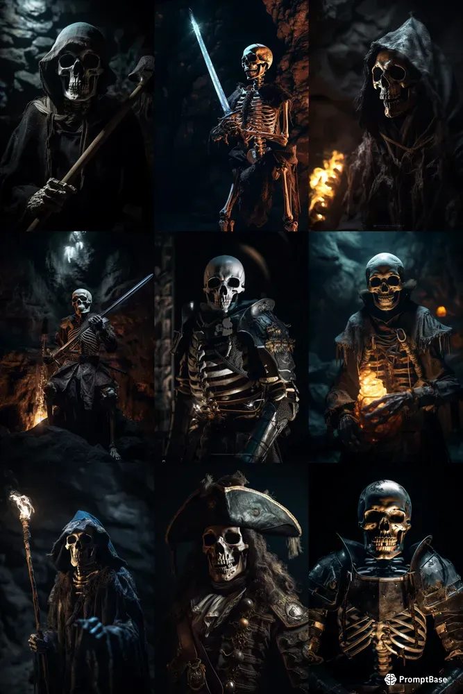 Skeleton Realistic Character Portraits Midjourney Prompt | PromptBase