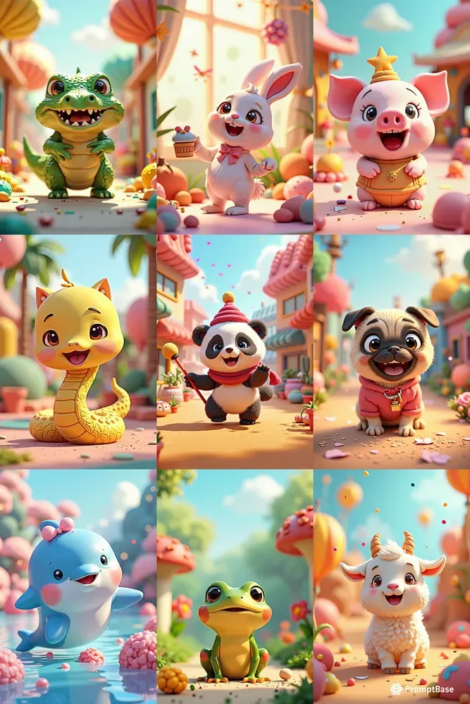 Cute 3D Characters FLUX Prompt | PromptBase