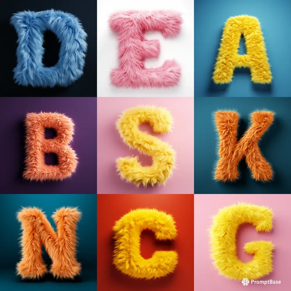 Fluffy Letters Very Cozy Letter With Furs Midjourney Prompt | PromptBase