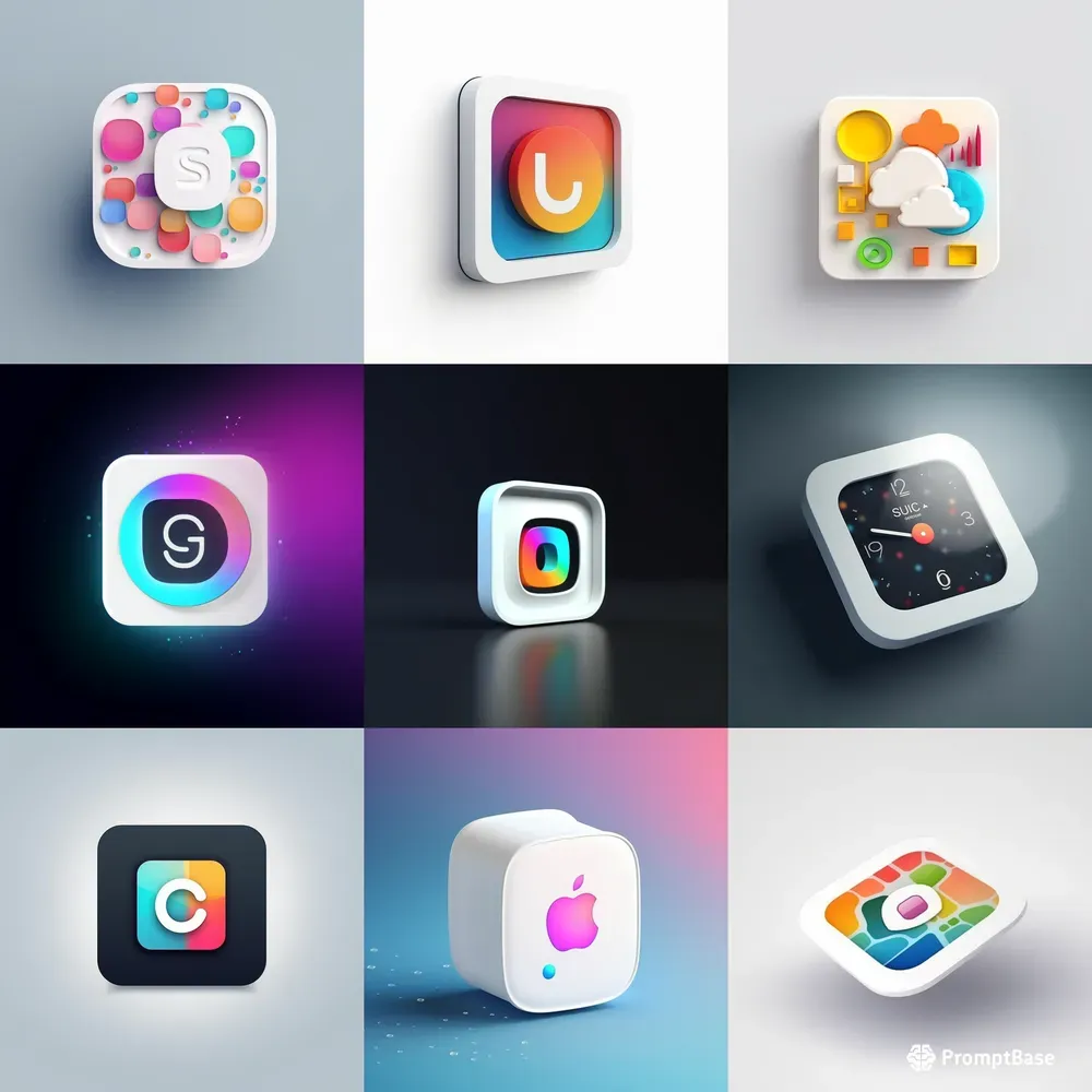 Software App Logo Icons Designers Midjourney Prompt | PromptBase
