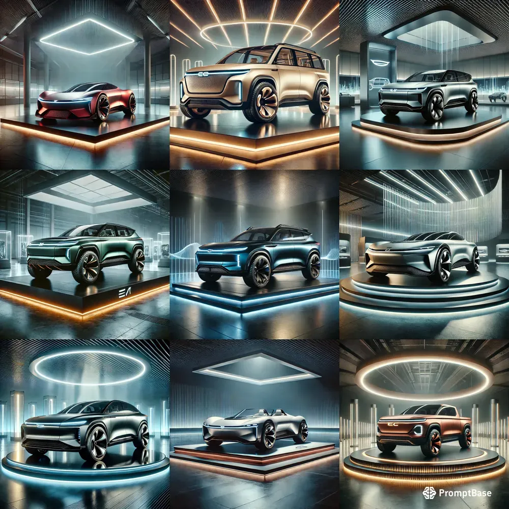 Revolutionary Electric Car Designs DALL·E Prompt | PromptBase