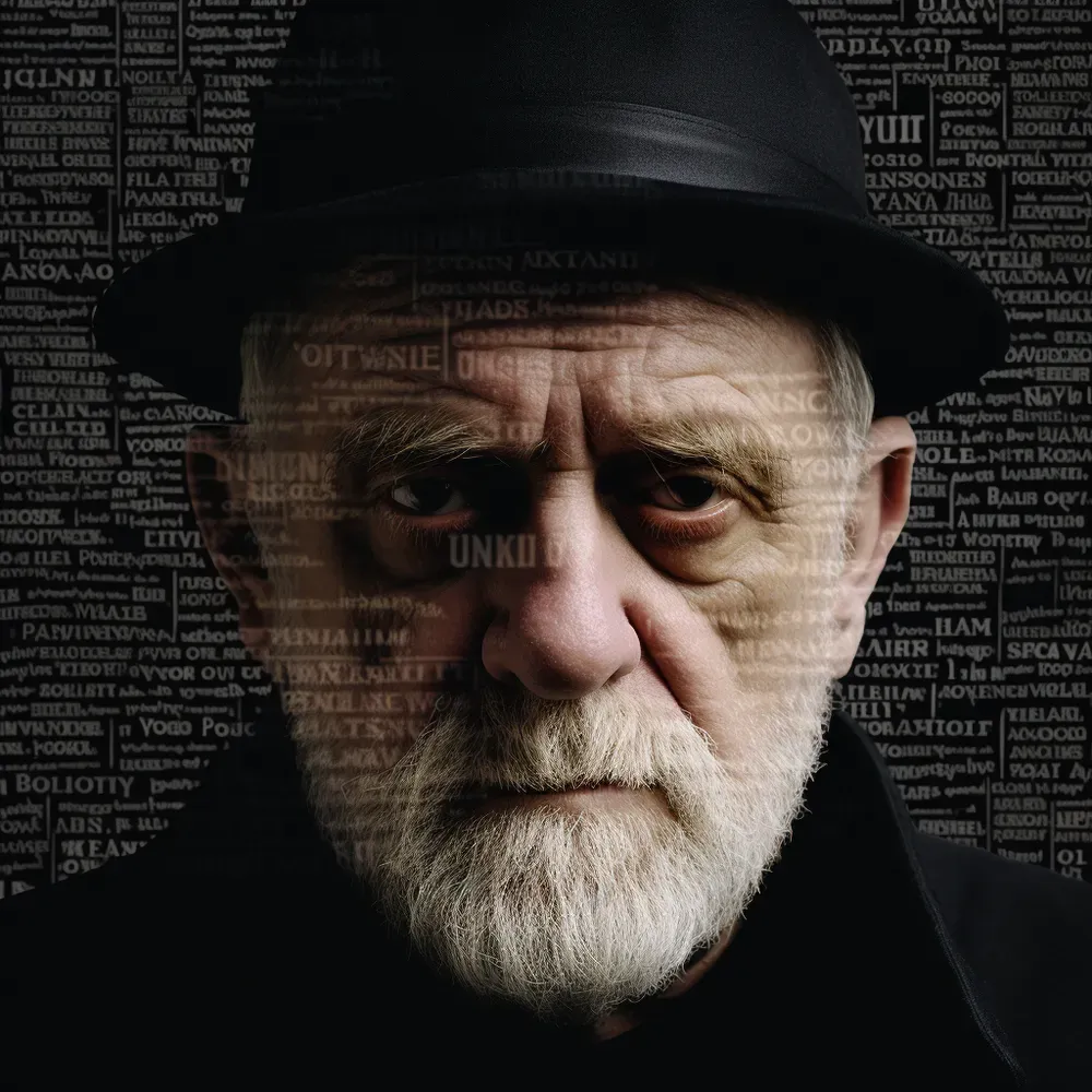 Overlay Text Portraits Midjourney Prompt | PromptBase