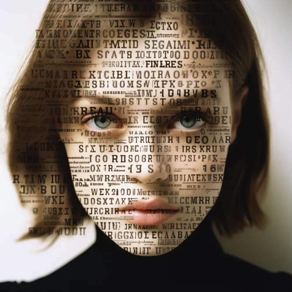 Overlay Text Portraits Midjourney Prompt | PromptBase