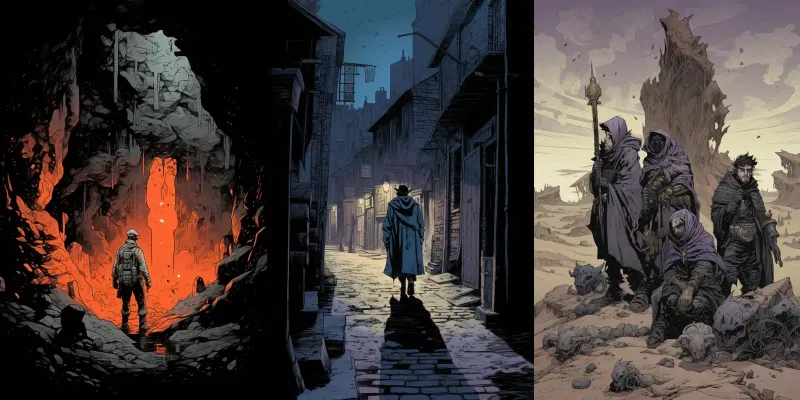 Dark Fantasy Ink Illustrations Midjourney Prompt | PromptBase