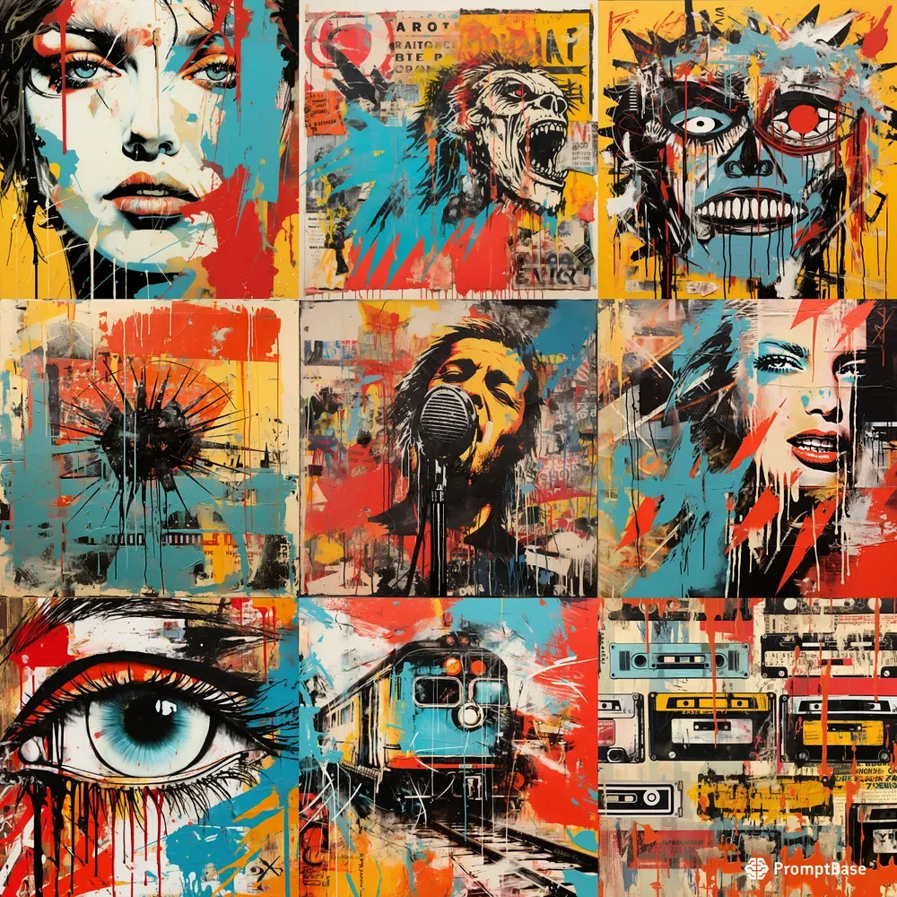 Jagged Cut Out Punk Posters Midjourney Prompt | PromptBase