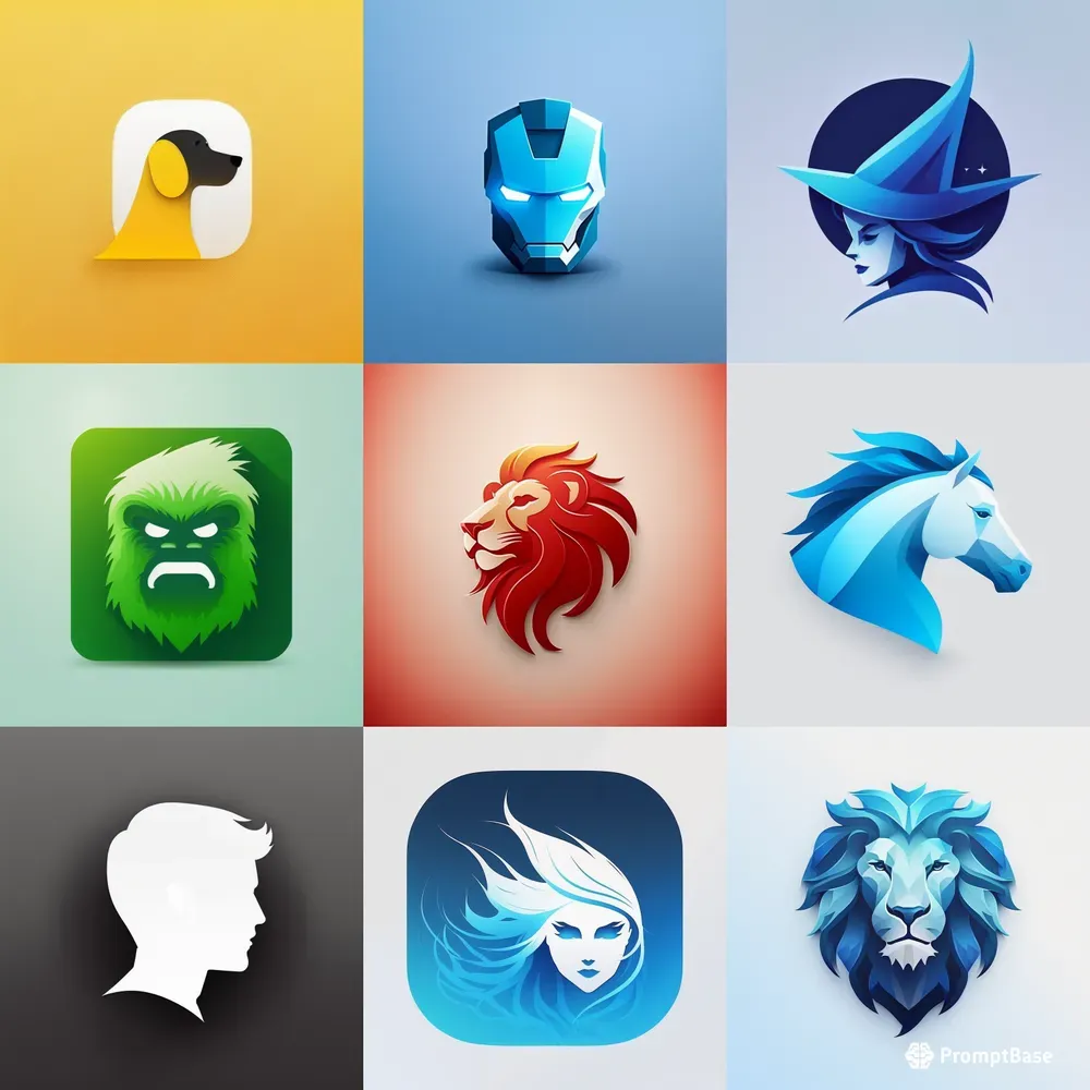 Simple Character Logos Midjourney Prompt | PromptBase