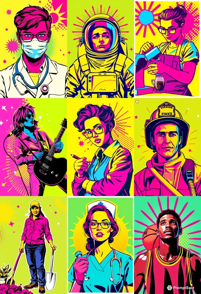 Pop Art Portraits Of Any Occupations DALL·E Prompt | PromptBase
