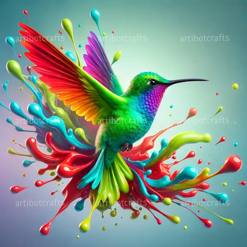 Vibrant 3D Animal Splash Art Generator DALL·E Prompt | PromptBase