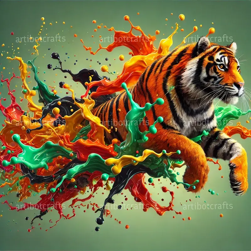 Vibrant 3D Animal Splash Art Generator DALL·E Prompt | PromptBase
