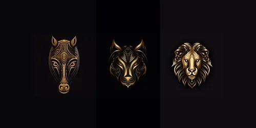 Goldish Art Deco Logos Midjourney Prompt | PromptBase