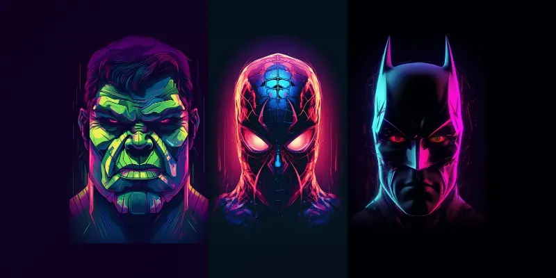 Synthwave Superhero Posters Midjourney Prompt | PromptBase