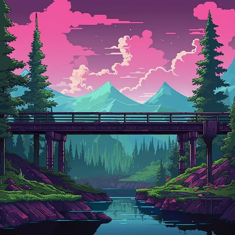 Pixel Art Landscapes Midjourney Prompt | PromptBase