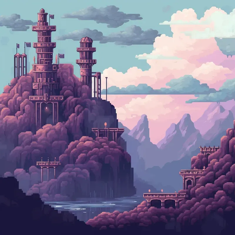 Pixel Art Landscapes Midjourney Prompt | PromptBase
